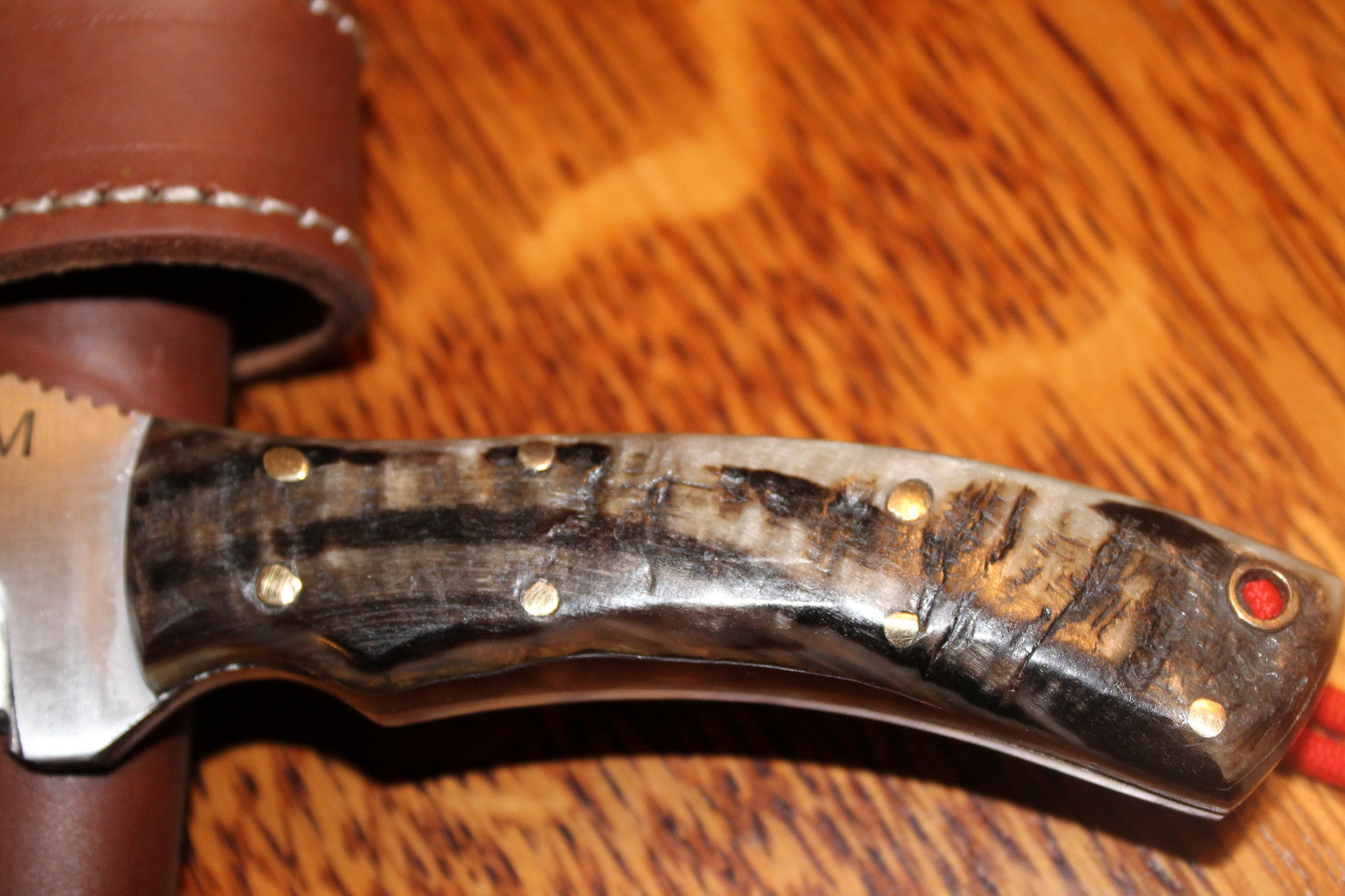 Heavy Custom Ram Horn Damascus Handle Hunting Knife – Cutting Edge Knife